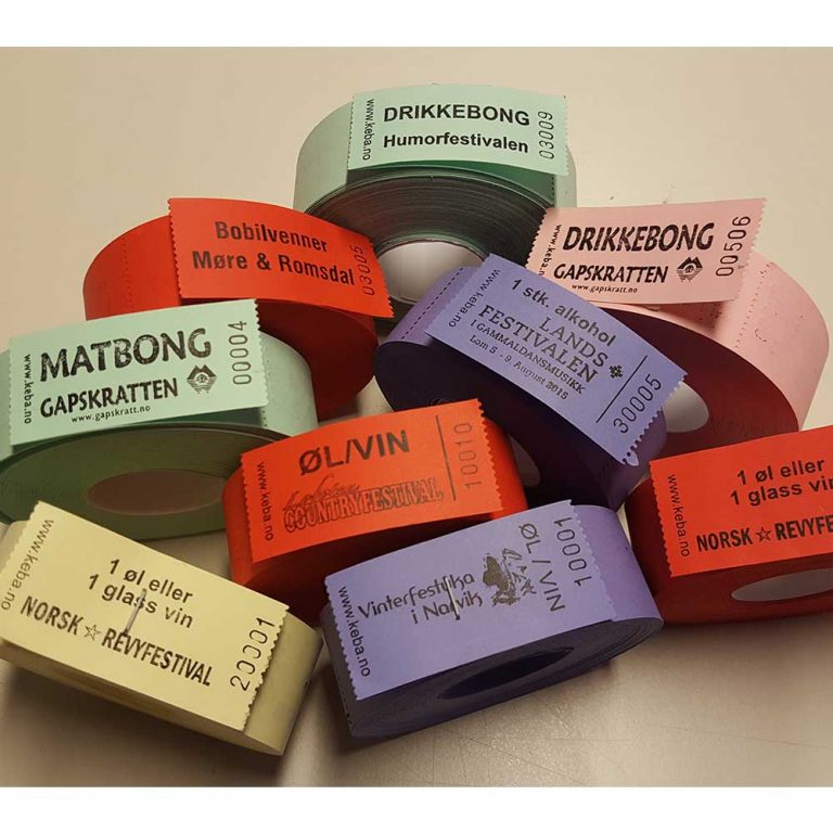 Drikkebonger med logo eller tekst – Keba Reklame AS